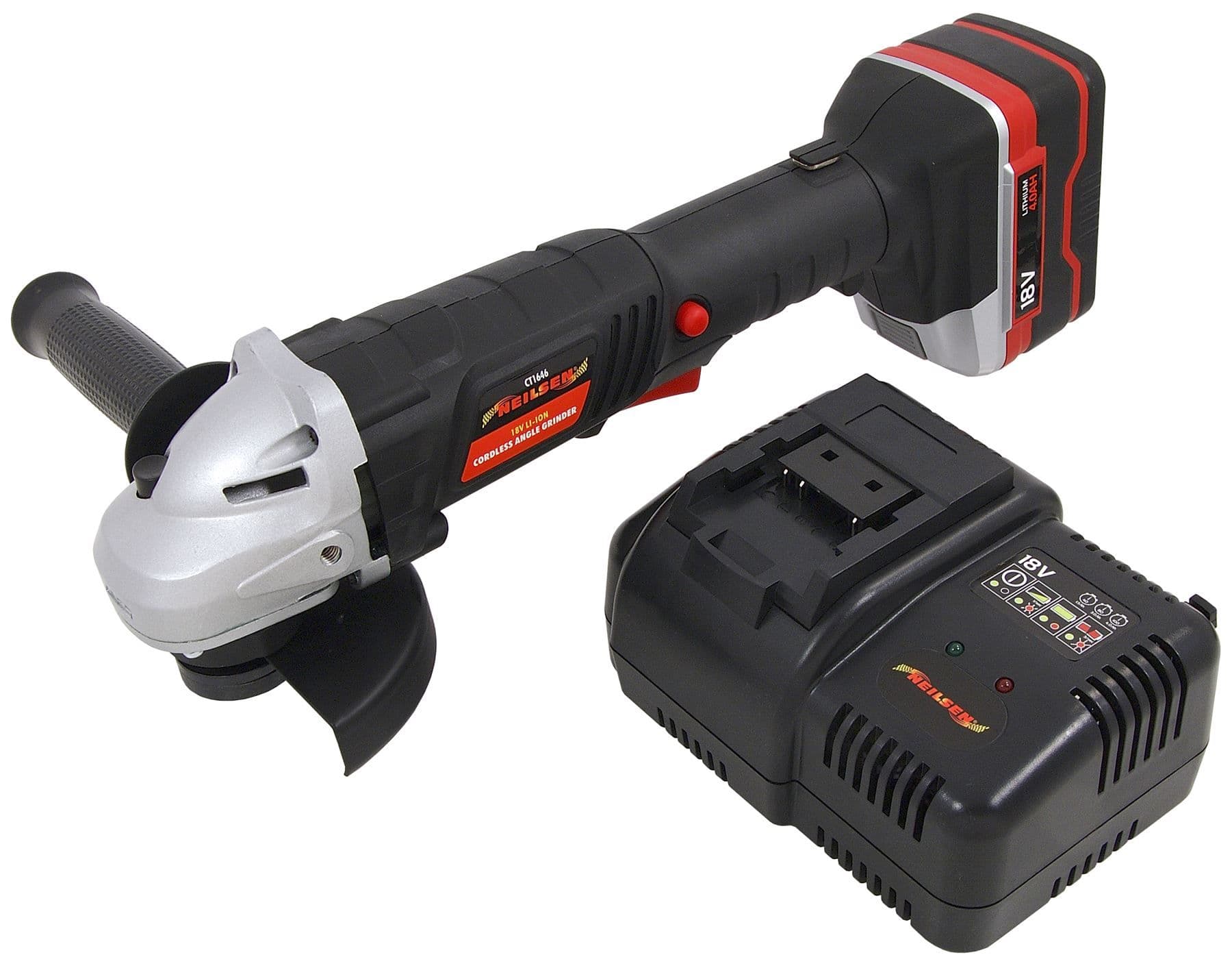 18V Cordless Electric Angle Grinder 4 5& x22; 115mm With 4Ah Li-Lon Battery