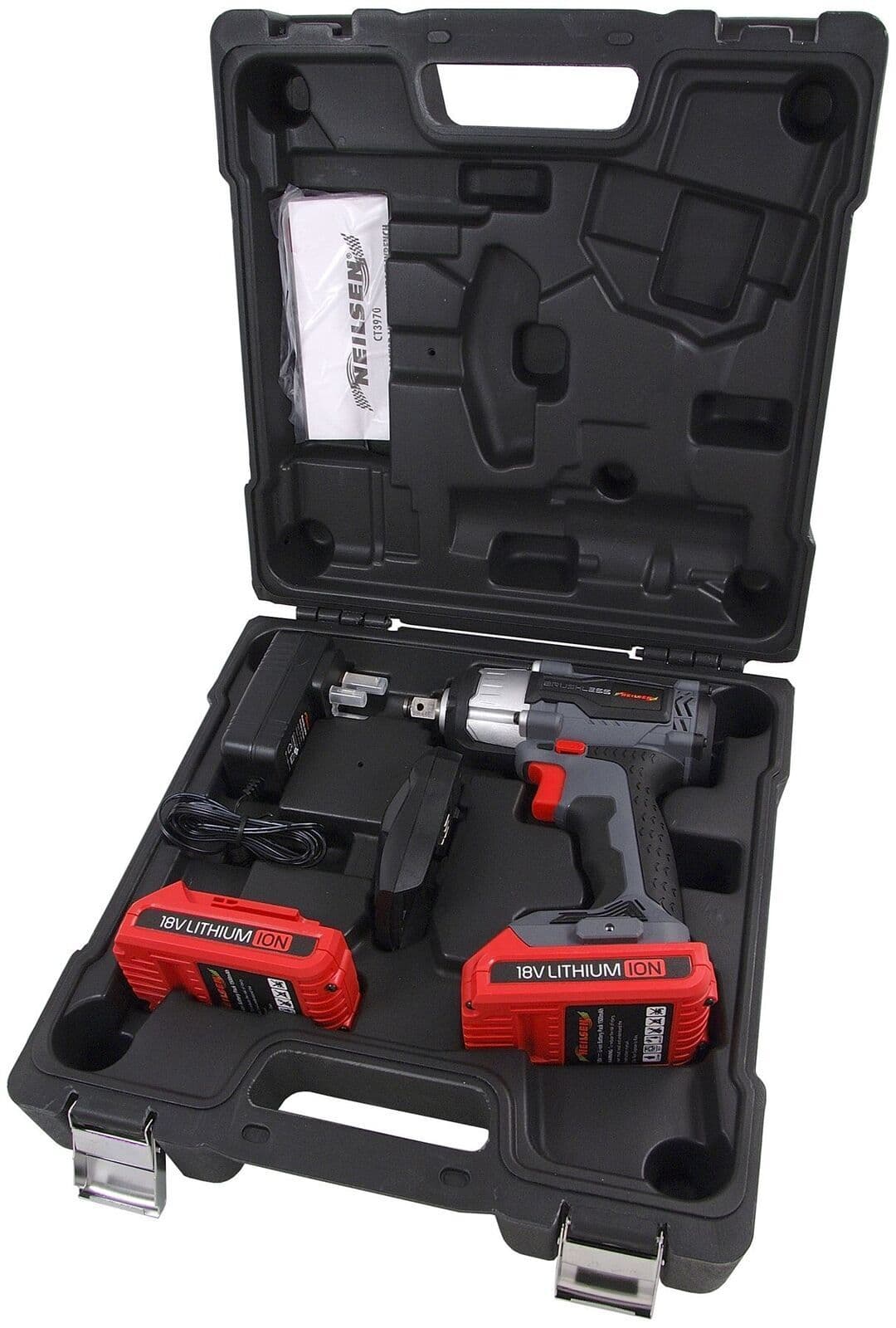 18V Li-Ion Cordless Impact Drive Gun Wrench 350Nm With 2 Batteries & Case