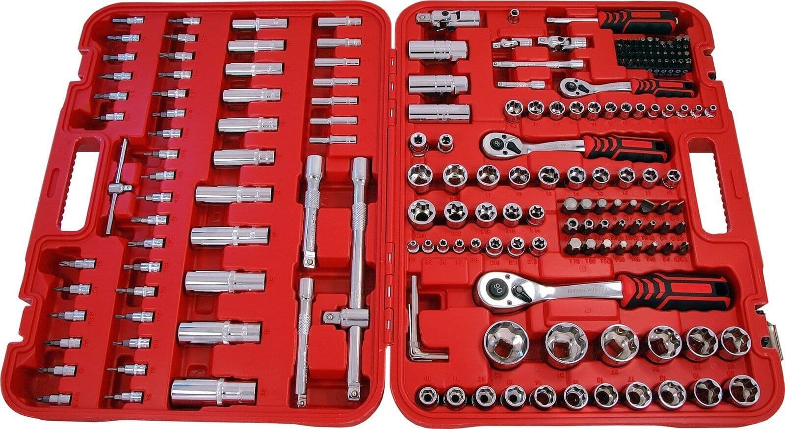 192Pc Socket & Bit Tool Set 1/4 3/8 & 1/2& x22; Sockets & Ratchets
