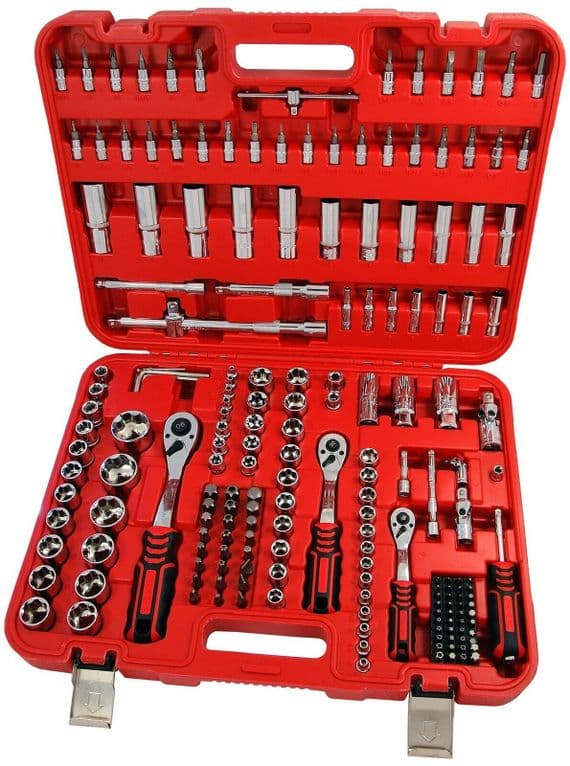 192Pc Socket & Bit Tool Set 1/4 3/8 & 1/2& x22; Sockets & Ratchets