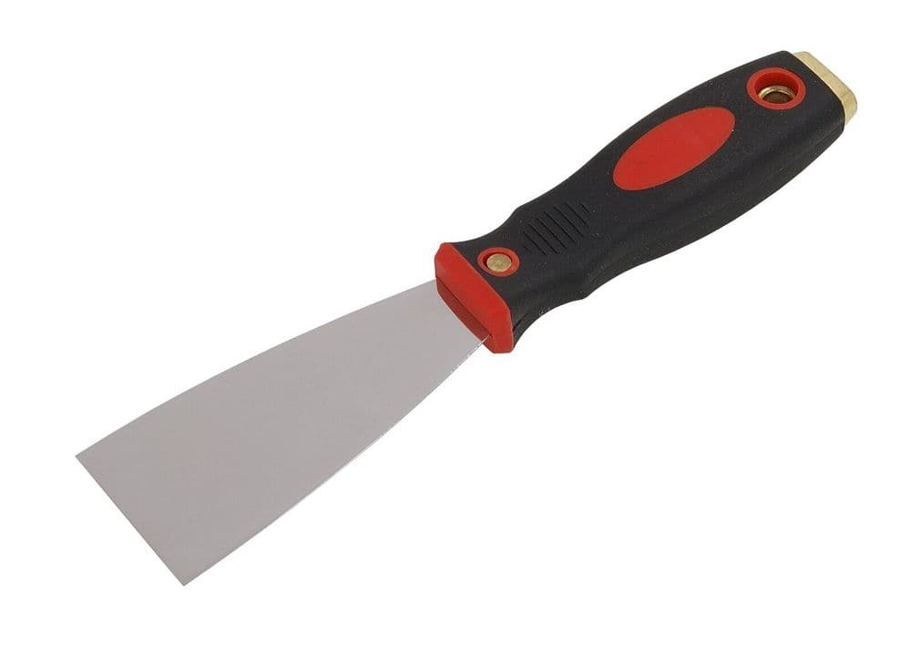 2" Steel Wallpaper Paint Stripper Filling Scraper Rubber Handle Mirror ...