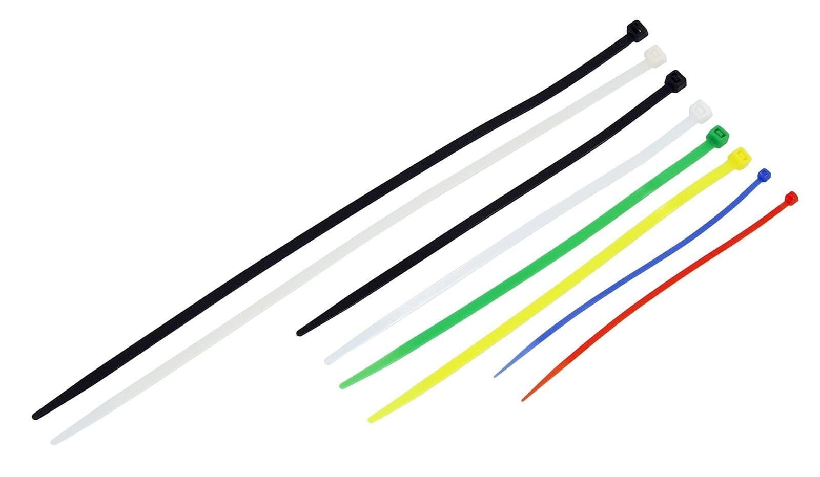 200 Mixed Multicolored Premium Cable Ties Nylon Strong Zip Tie Wraps