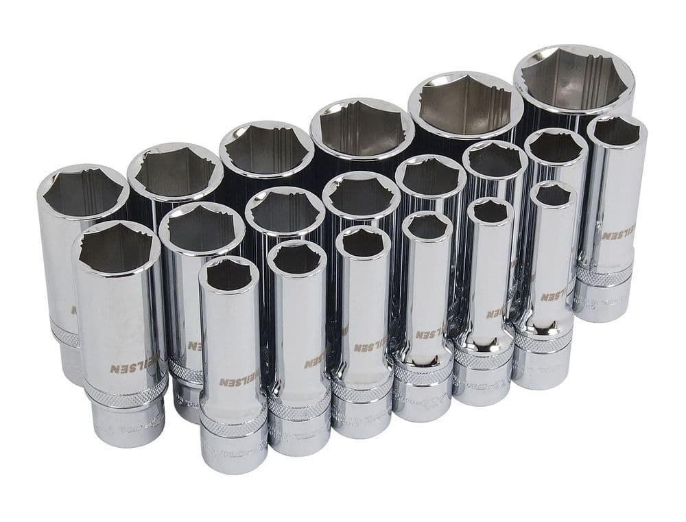 20Pc 1/2" Xi-On Super Grab Deep Socket Set Sockets Removing Rounded ...
