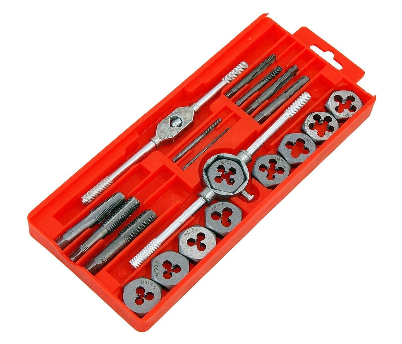 20Pc Tap And Die Kit Set Metric - M3-M12