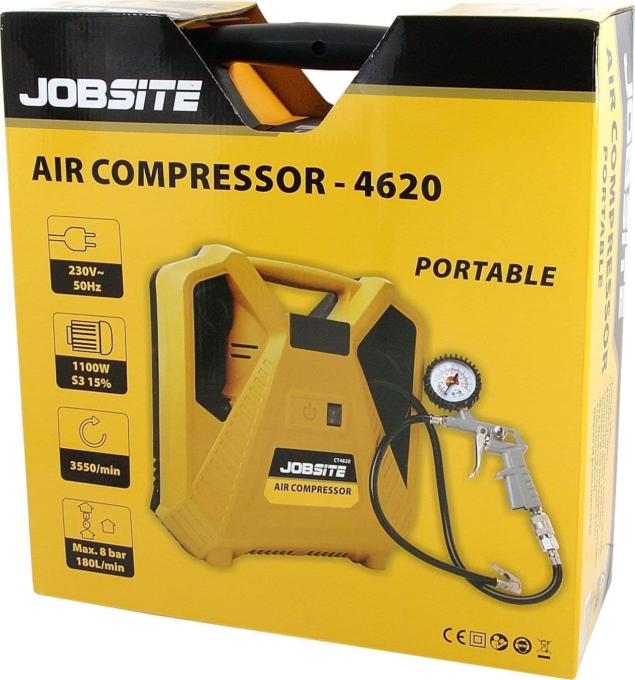230V Portable Air Compressor 1100W With Accessories- Tyre Inflator