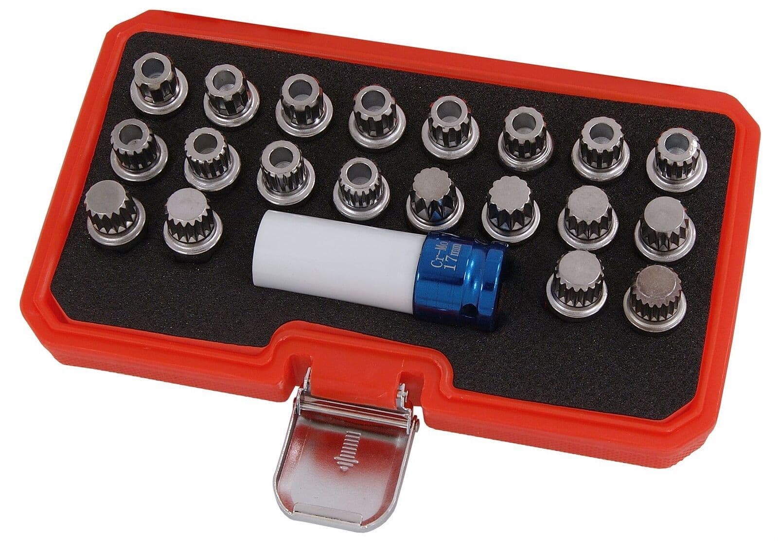 23Pc Vw Vag Group Locking Wheel Nut Lock Key Unique Multi Ribe Spline Bits