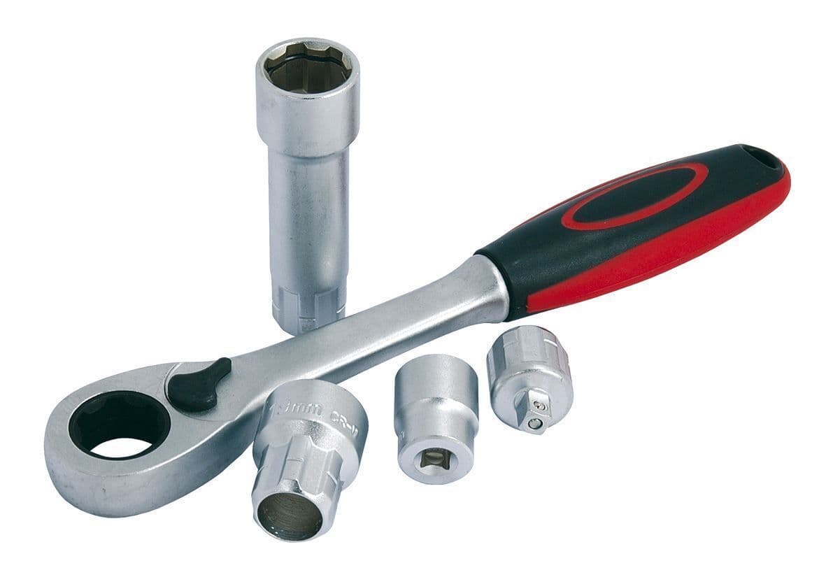 25 Pc 1/4" Inch Drive Socket Hole Pass Go Thru Chrome Ratchet Ratcheting