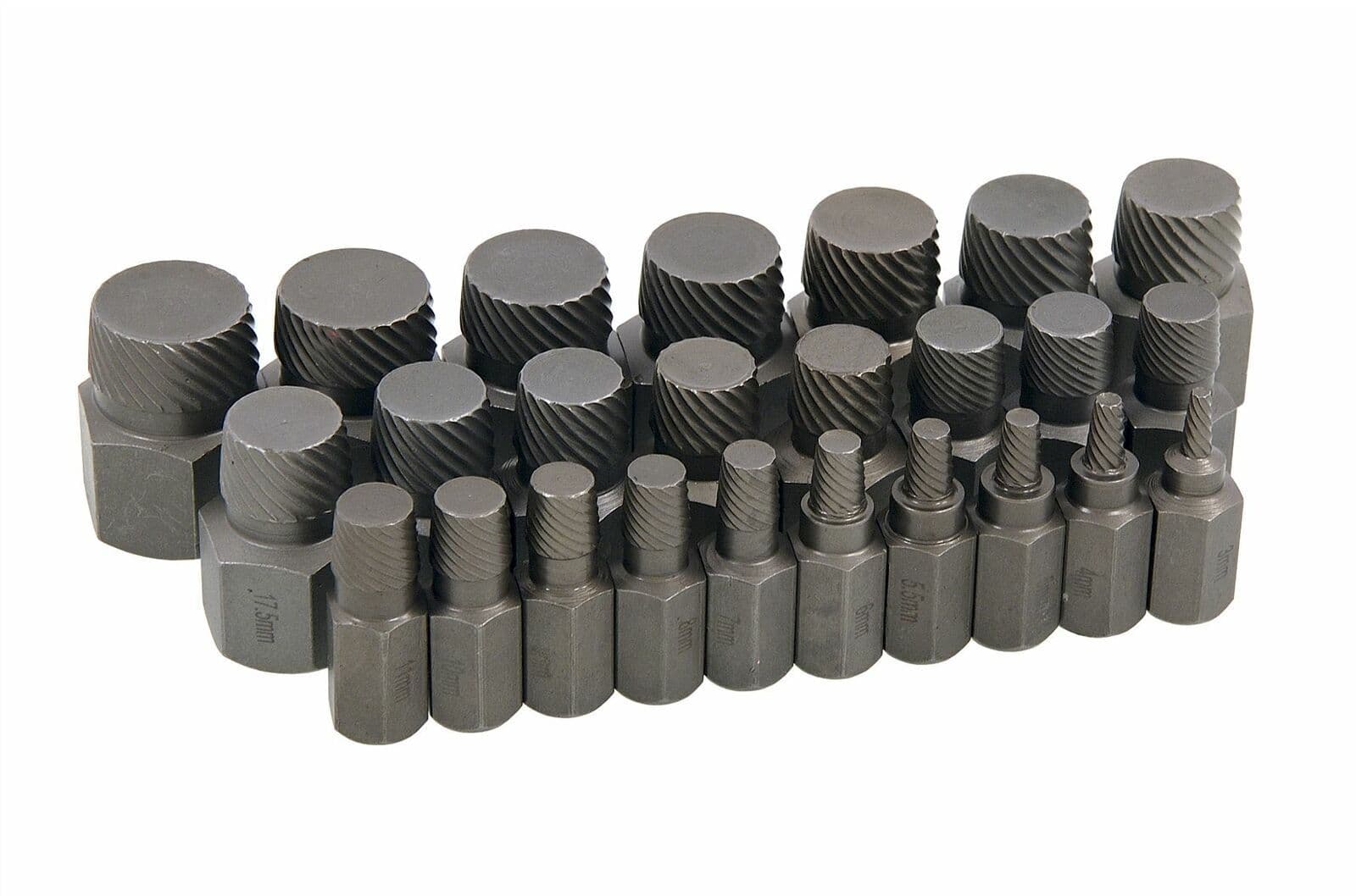 25Pc Multi Spline Screw Extractor Set Broken Stud Bolt Removal Hex Head