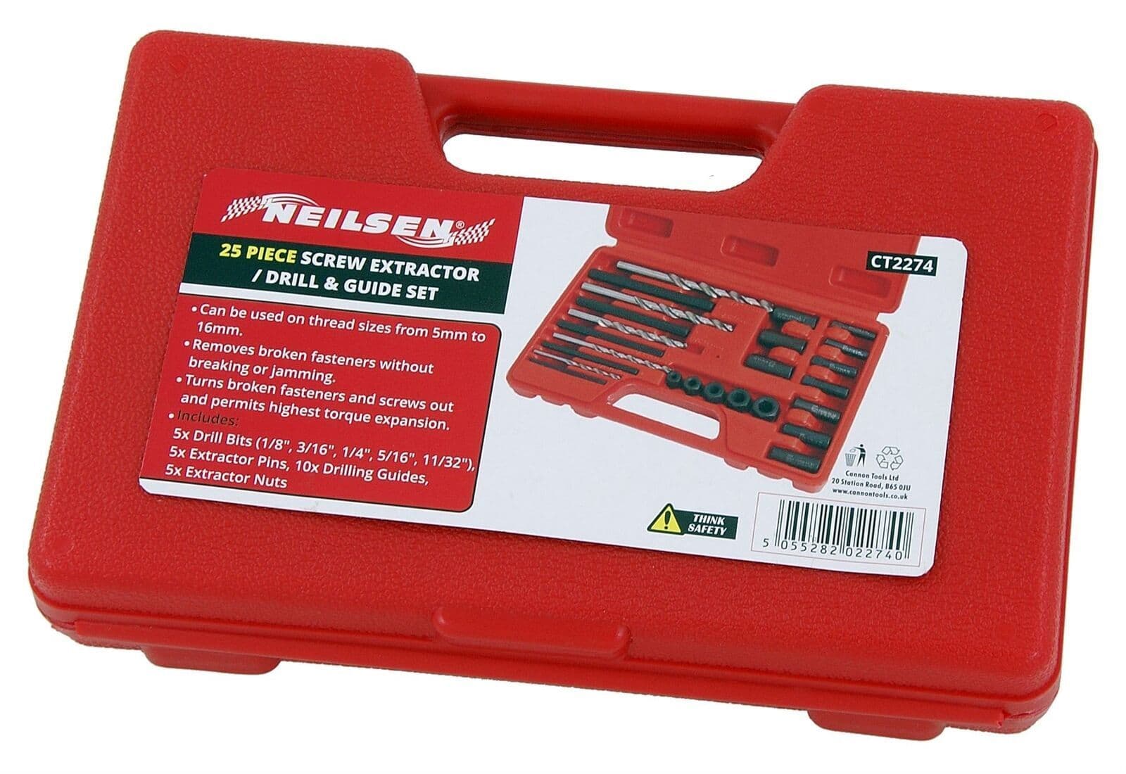 25Pc Spline Type Screw/Broken Stud Extractor Set