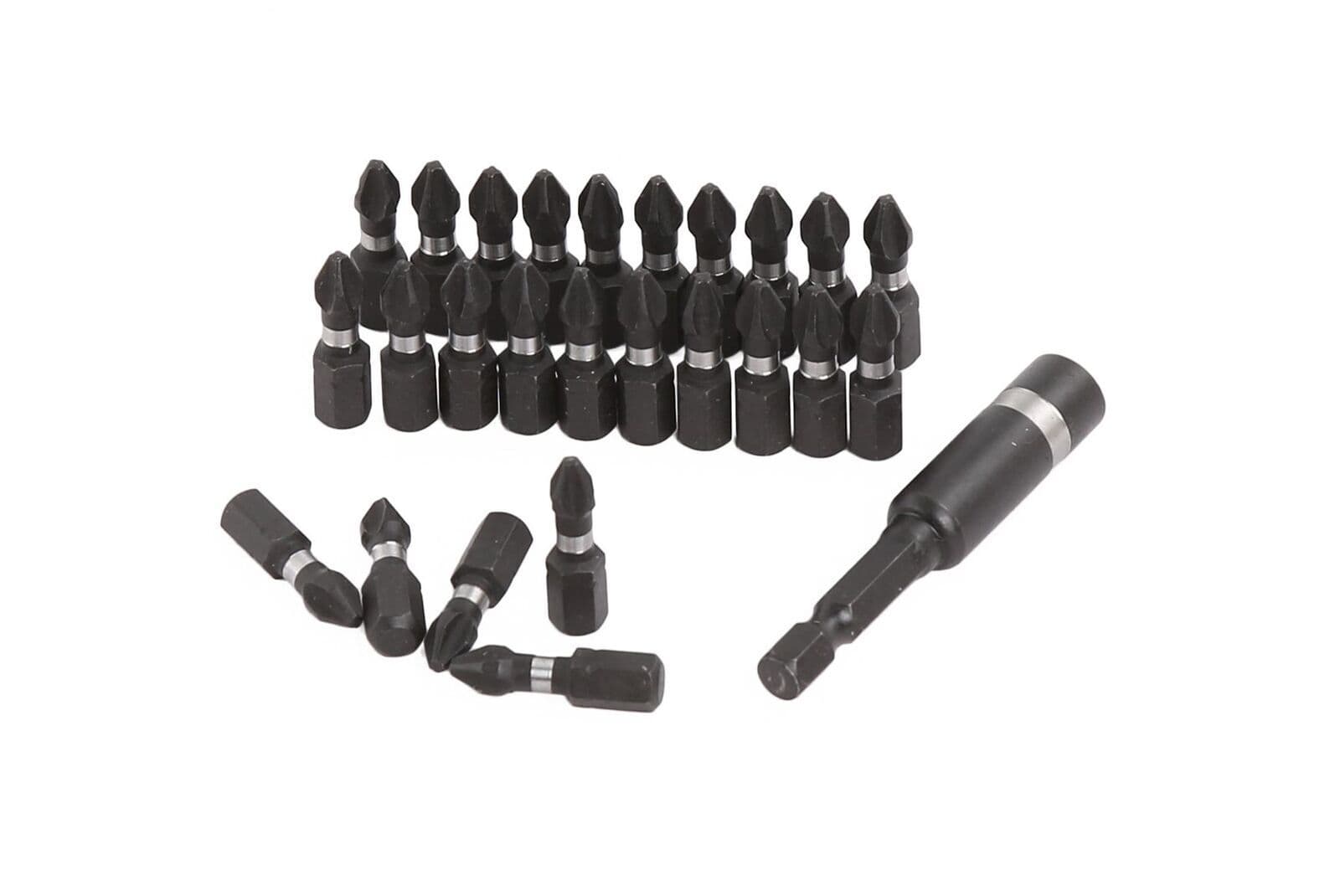 26Pc Impact Bit Holder Set Drill Driver Screwdriver 25mm Ph2 Pozi Drive