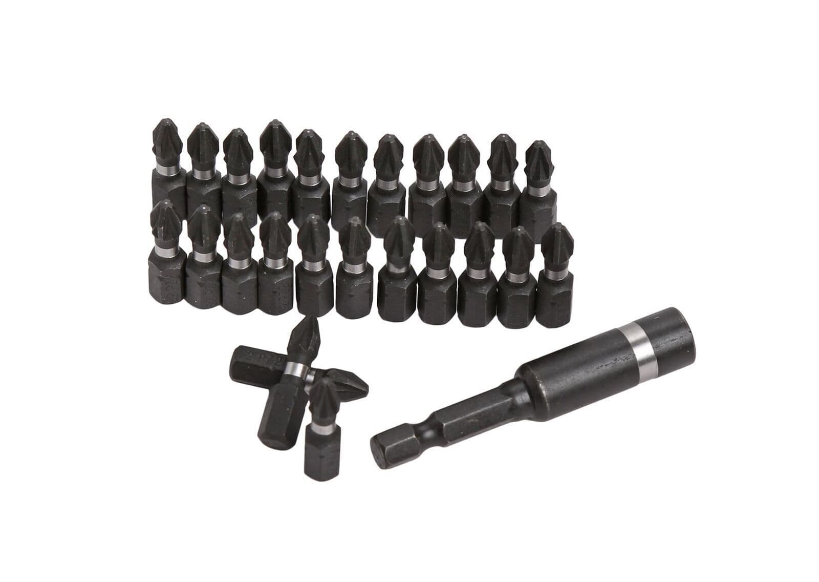 26Pc Impact Bit Holder Set Drill Driver Screwdriver 25mm Pz2 Pozi Drive