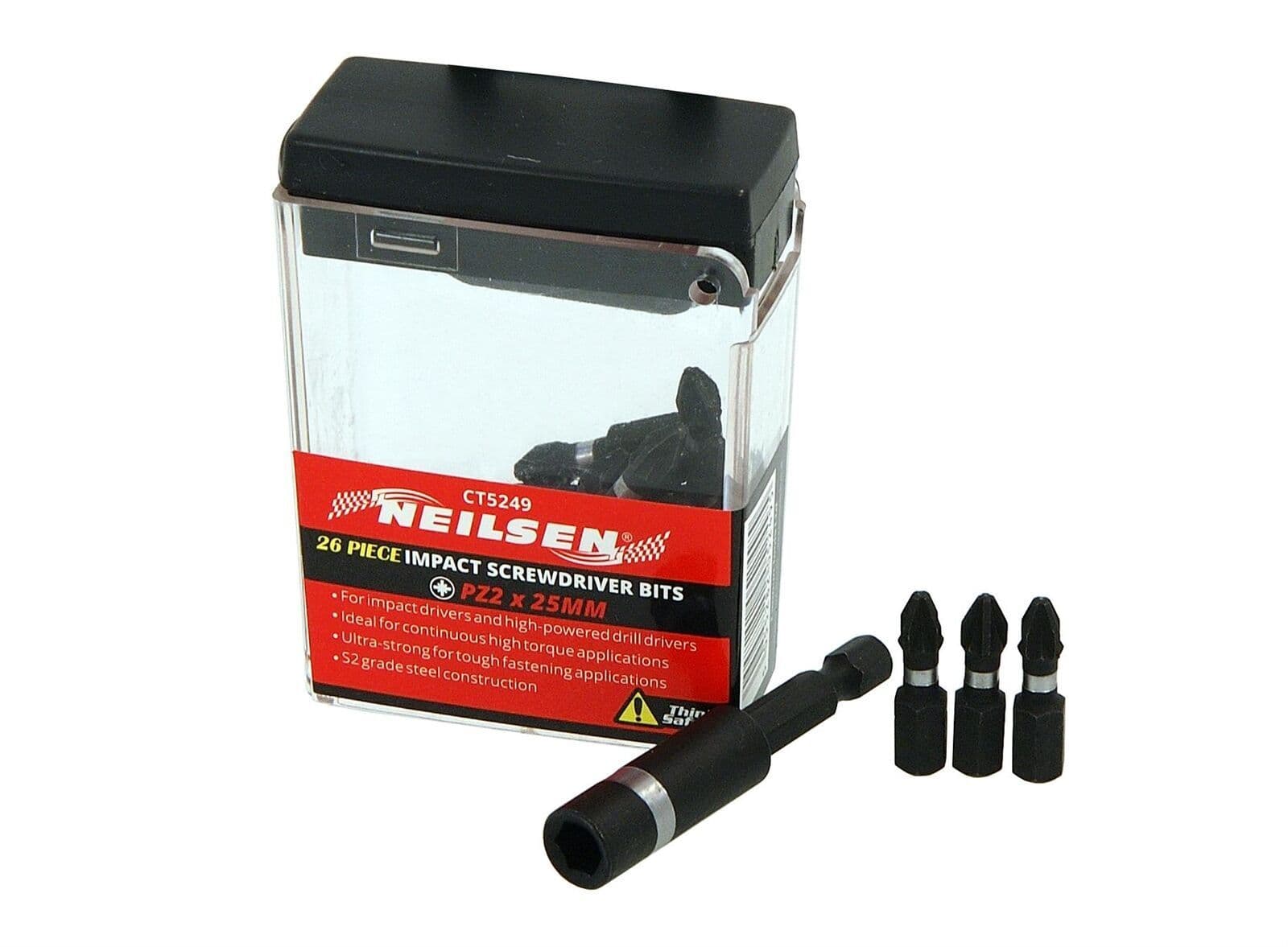 26Pc Impact Bit Holder Set Drill Driver Screwdriver 25mm Pz2 Pozi Drive