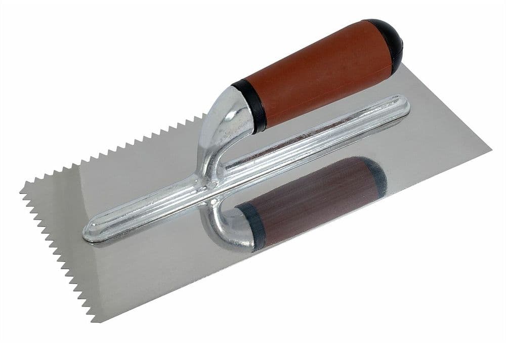 280mm X 125mm Adhesive Tile & Tiling Notched Spreading Trowel - Soft ...