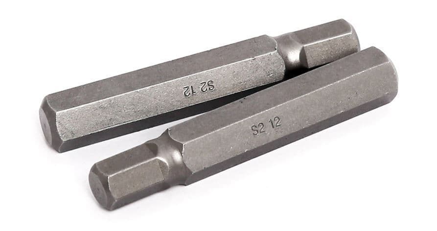 2Pc 12mm X 75mm Hex Allen Key Bit Set 10mm Hex Shank Ls2 H12