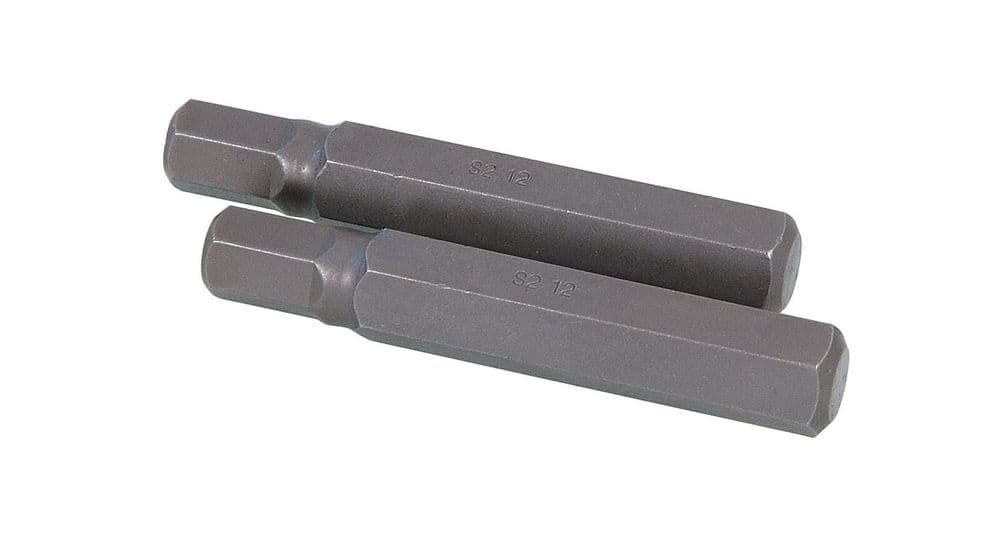 2Pc 12mm X 75mm Hex Allen Key Bit Set 10mm Hex Shank Ls2 H12