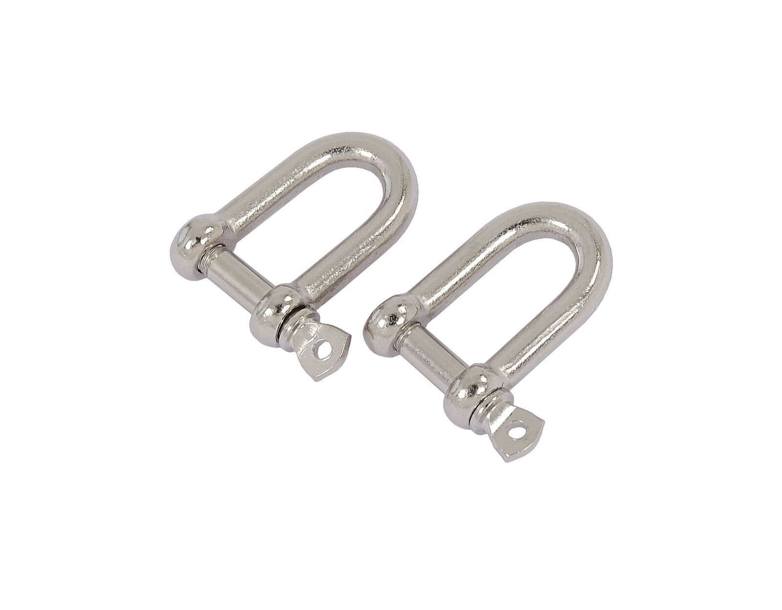 2Pc Dee Galvanised Steel D Shackle 6mm