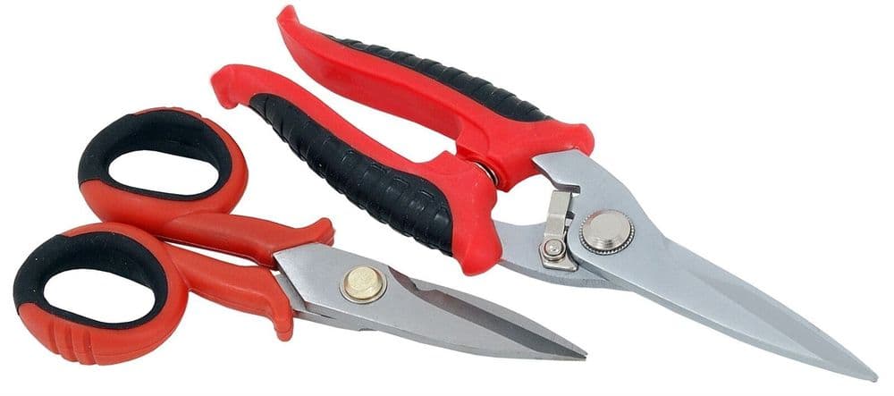2Pc Electricians Scissors Shears Cable Wire Cutters