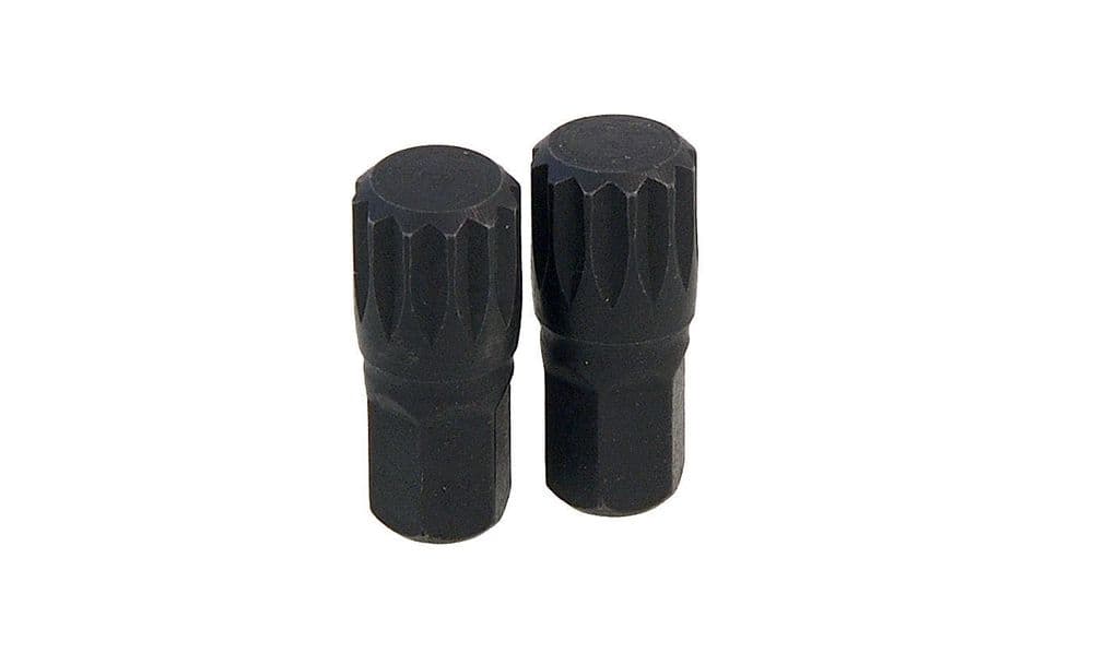 2Pc M14 Spline Bit Set 10mm Hex Drive Triple Square 12 Point