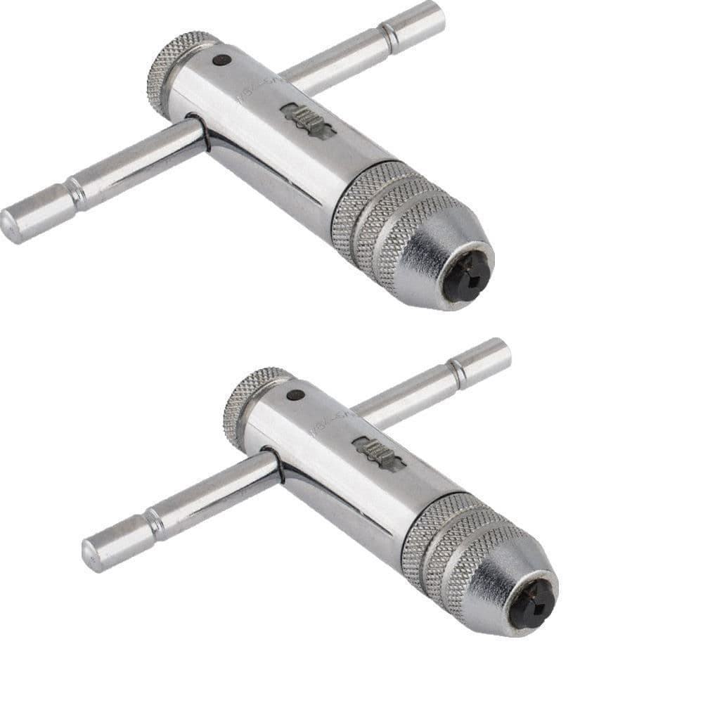 2Pc Reversible T Bar Handle Ratchet Tap Wrench M3-M8 & M5-M10 For Tap ...