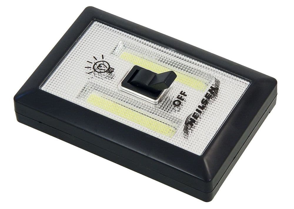 2W Cob Led Wall Night Light - Black & Battery Operated