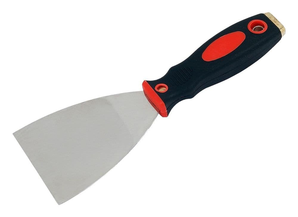 3" Steel Wallpaper Paint Stripper Filling Scraper Rubber Handle Mirror ...