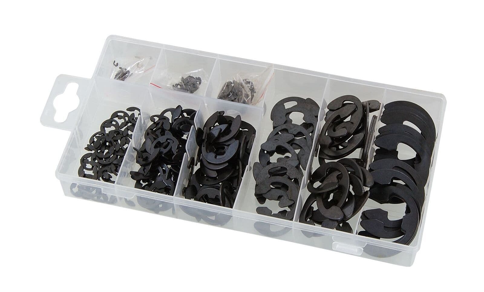 300Pc Assorted E Clips Washers Retainer Ring External Snap Circlip ...