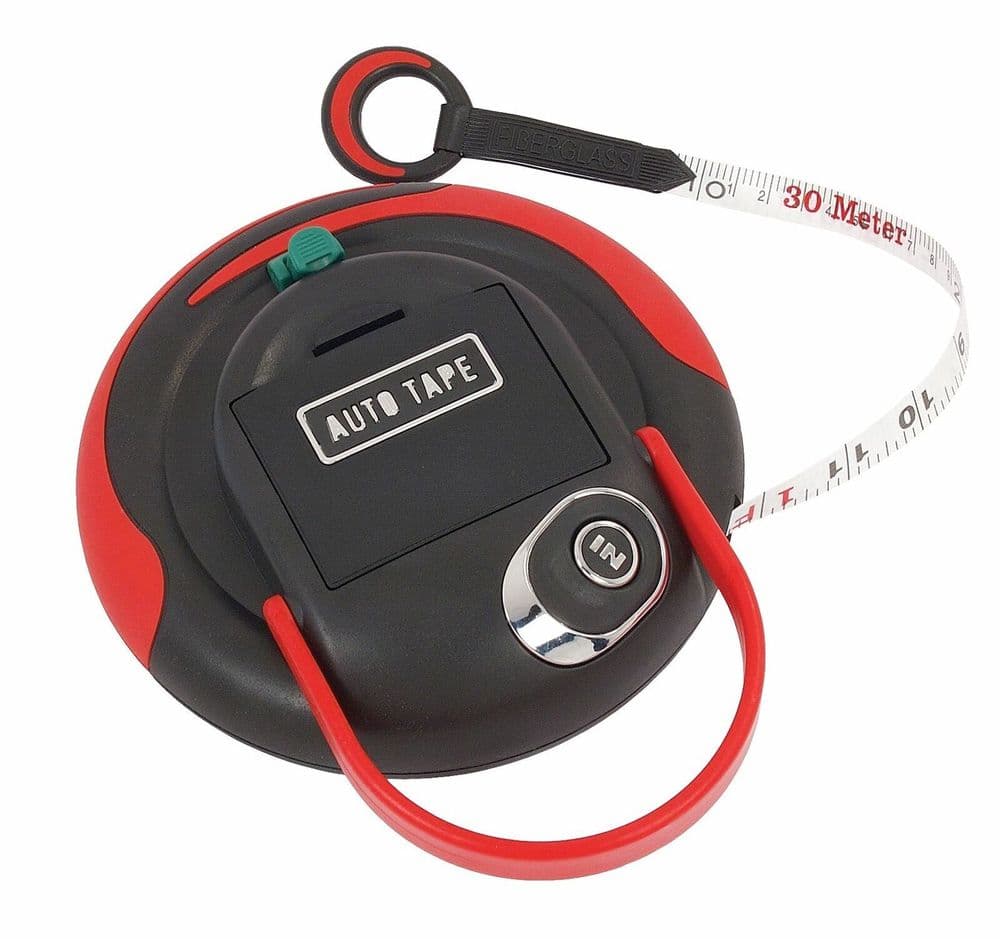 30M Auto-Return Tape Measure 100Ft Heavy Duty Long Reel Surveyors Measuring