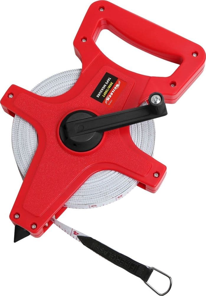 30M Surveyor Builders Fibreglass Measuring Tape Roll With Open Reel