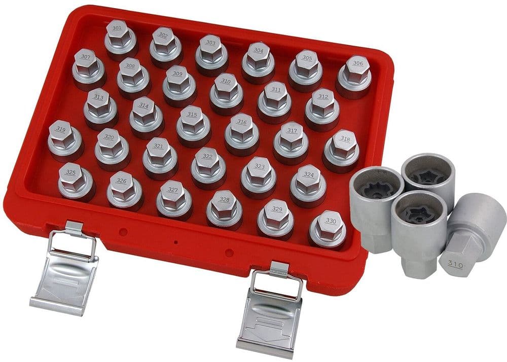 30Pc Mercedes Locking Wheel Nut Master Key Set & x28;301-330& x29;