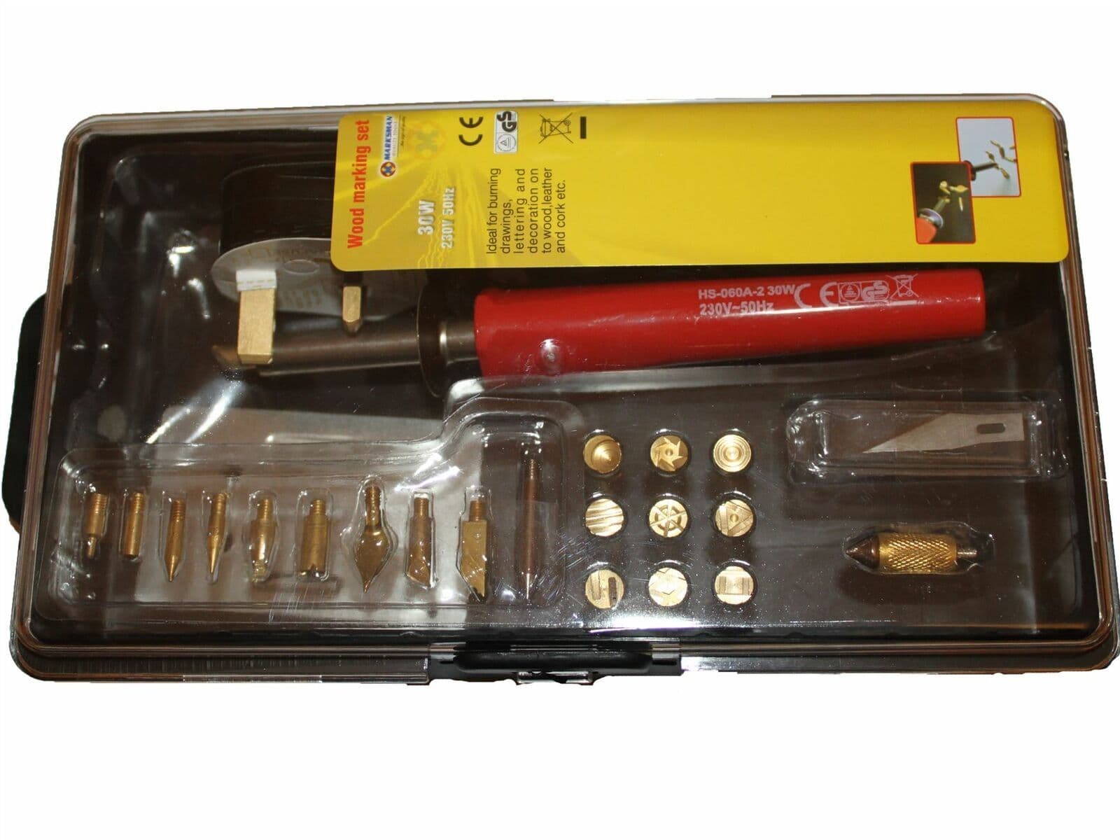 30W Pyrography Tool Wood Burning Craft Woodburning Pen With 24 Tips Stand