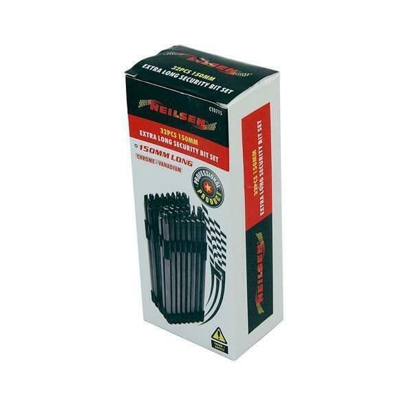 32Pc 150mm Extra Long Reach Torx Security Bit Set Tamper Proof ...