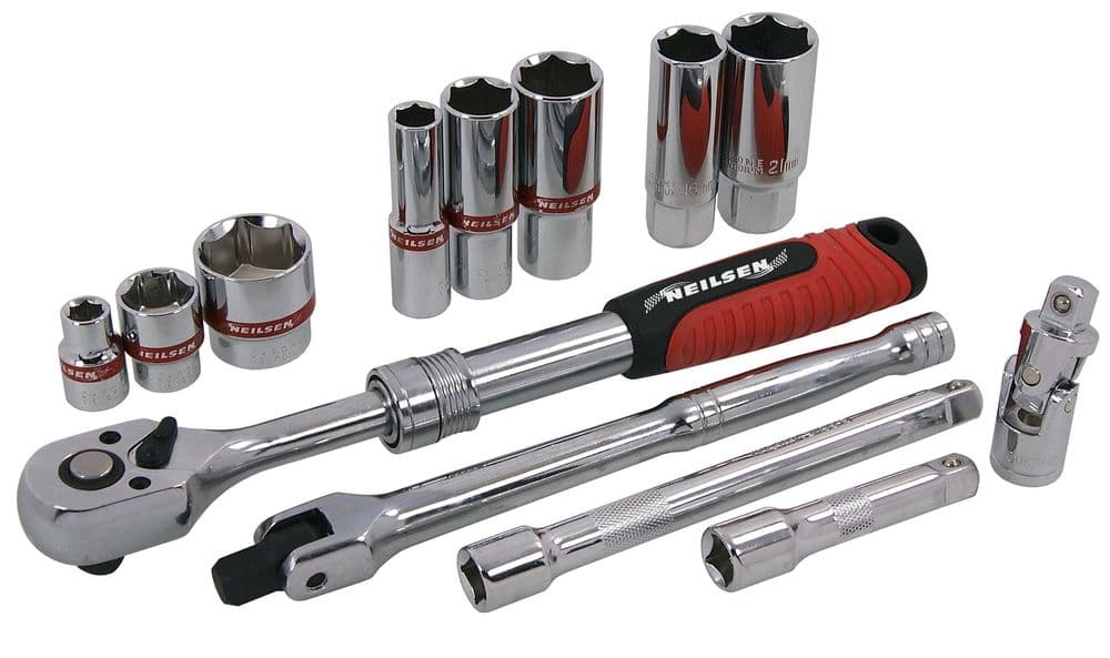 33Pc 3/8& x22; Inch Drive Ratchet Ratcheting Socket Sockets Accessory Set