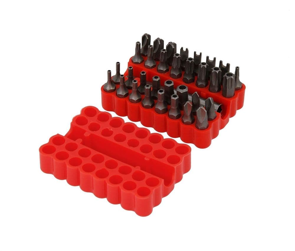33Pc Screwdriver Security Bit Set Includes Tool Holder And Torx Star ...
