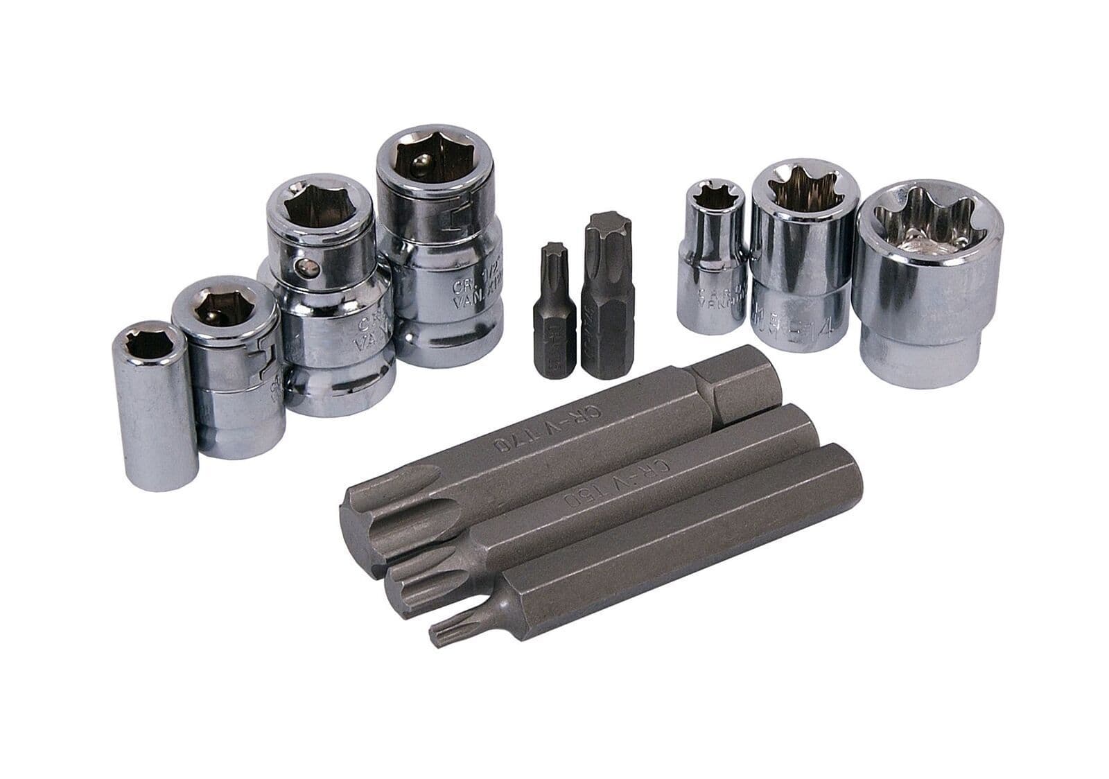 35Pcs 1/4 3/8 & 1/2 Drive Star Bit E Socket Set