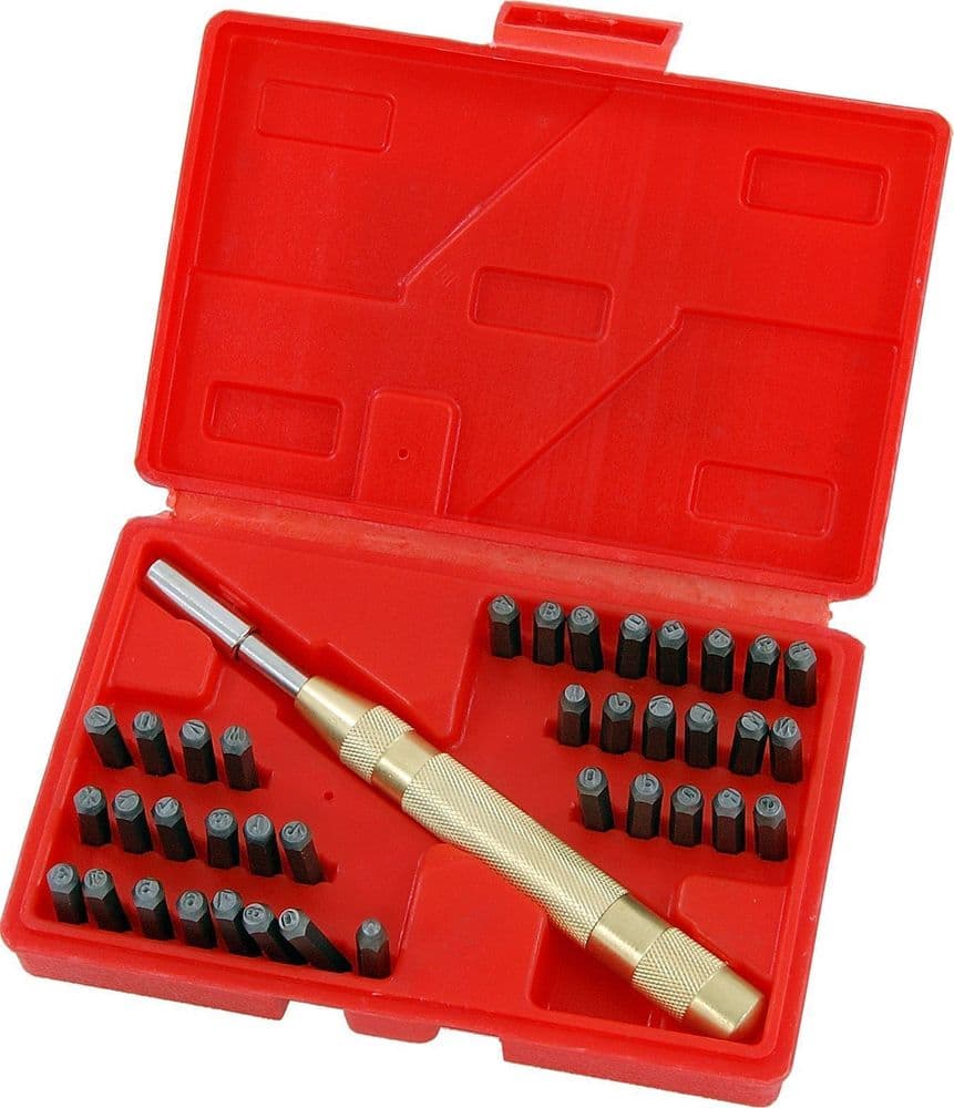 38Pc Automatic Letter And Number Stamping Metal Punch Stamp Set Tool ...