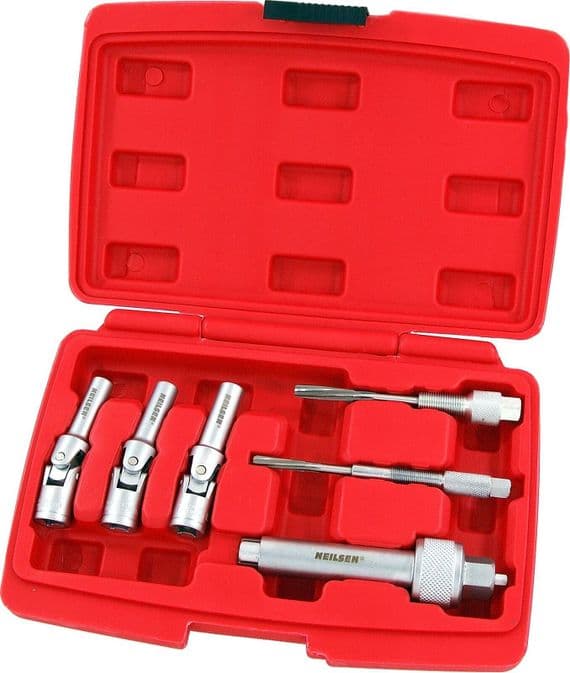 3Pc Glow Plug Extractor Puller Remover & Reamer Removal Set Kit 8 10 &12mm