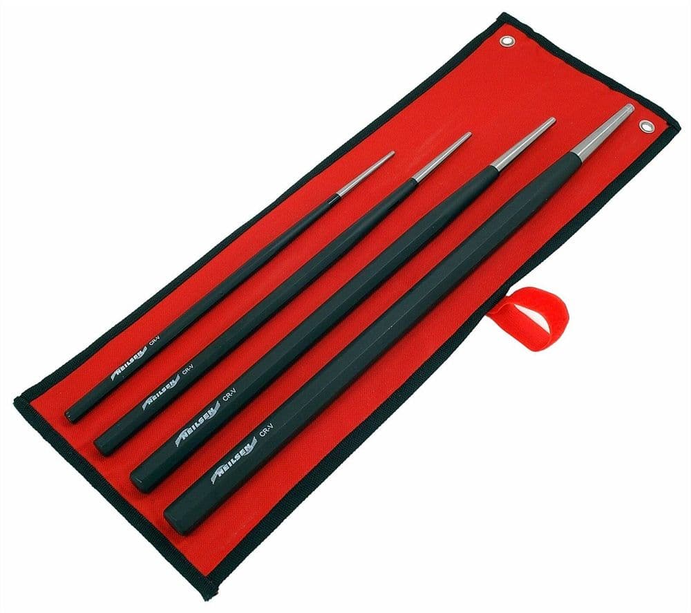 4 Piece Long Punch And Cold Chisel Set Pin Taper Center