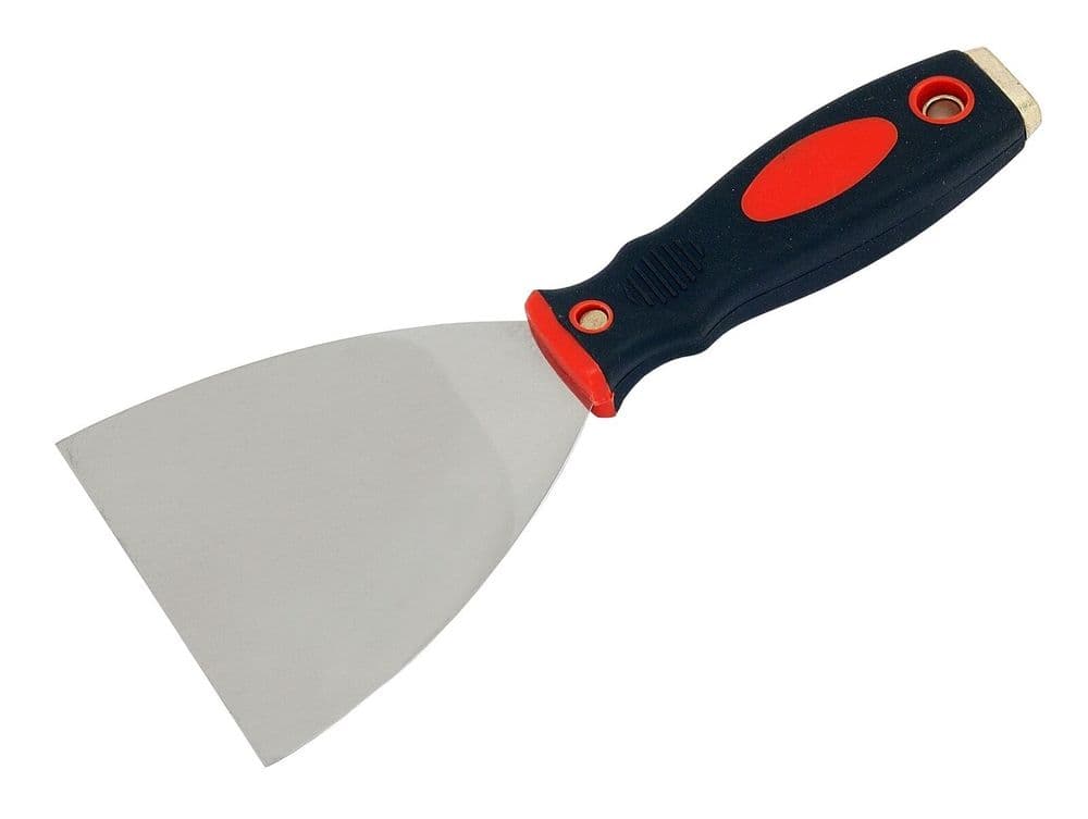 4" Steel Wallpaper Paint Stripper Filling Scraper Rubber Handle Mirror ...