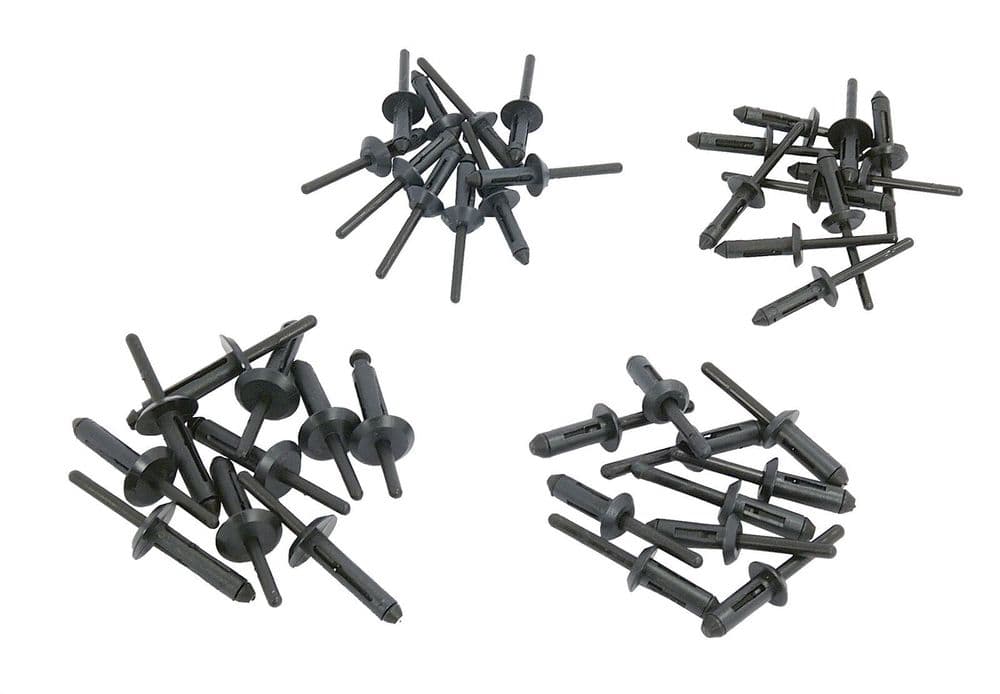 40 Piece Assortment Plastc Rivets For Rivet Gun