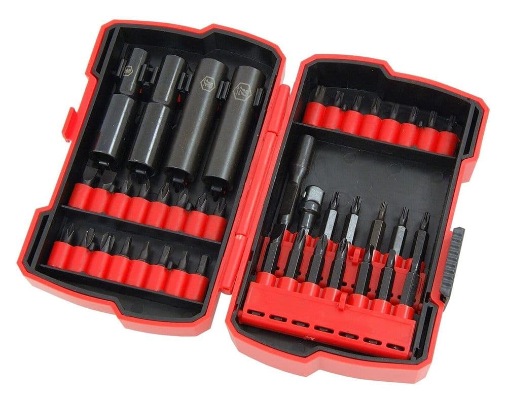 42Pc Screwdriver Bit Set & 3/8" Deep Socket - 6mm 8mm 10mm & 12mm In A Case