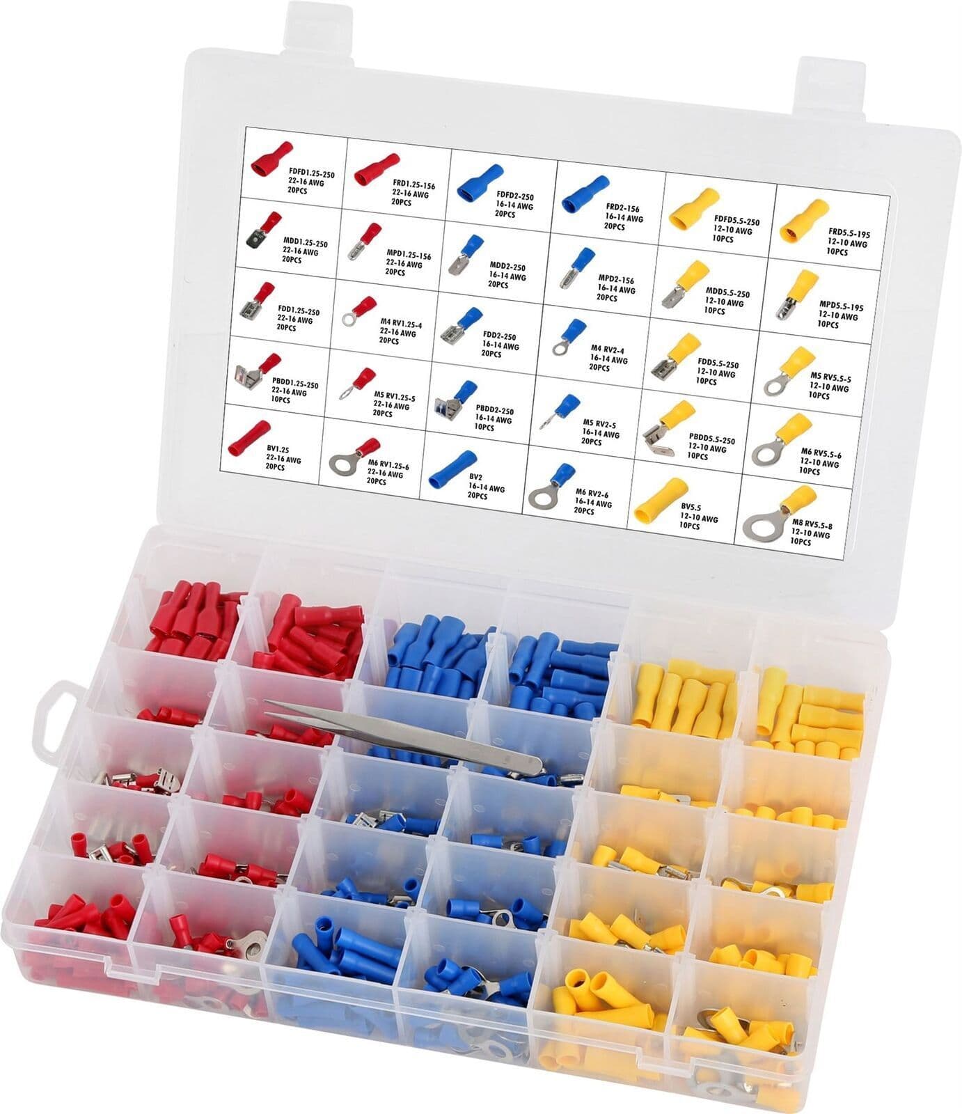 480Pcs Car Wire Assorted Insulated Electrical Terminals Connectors ...