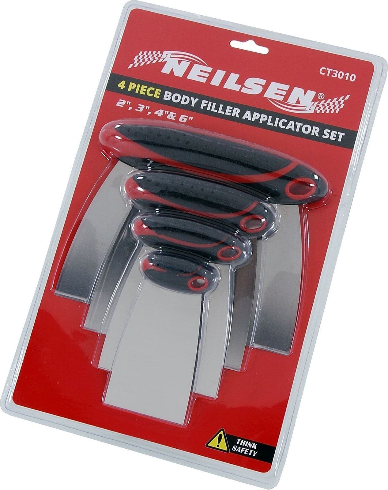 4Pc Car Body Filler Spreader Application Set - Flexible Metal Blades