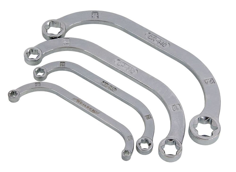 4Pc E-Star C Shaped Obstrction Spanner Set Metric Star Wench E6 - E24