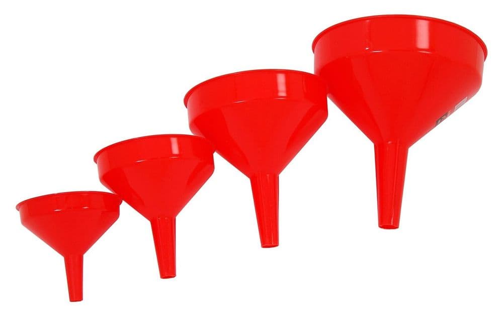 4Pc Plastic Funnel Pouring Set 75 90 120 & 135mm