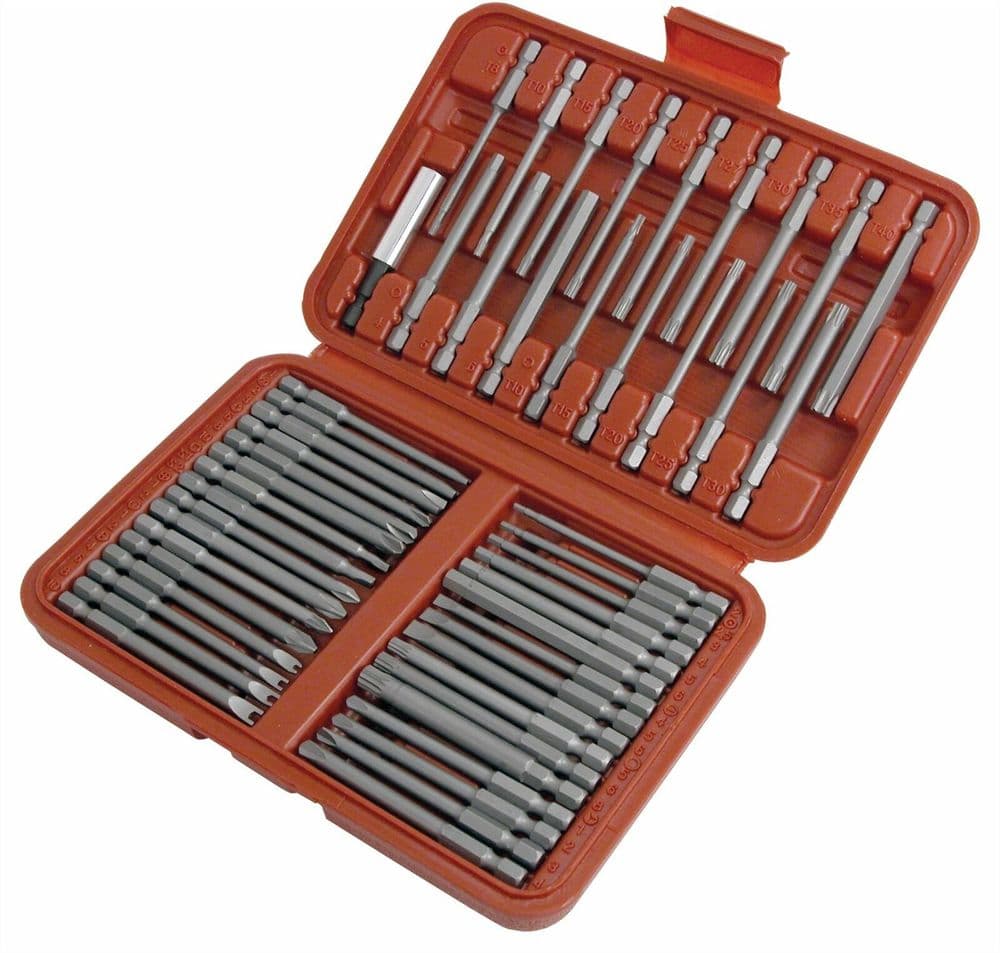 50 Piece Hex Star Torx Extra Long Security Bits Spline Flat Screwdriver ...