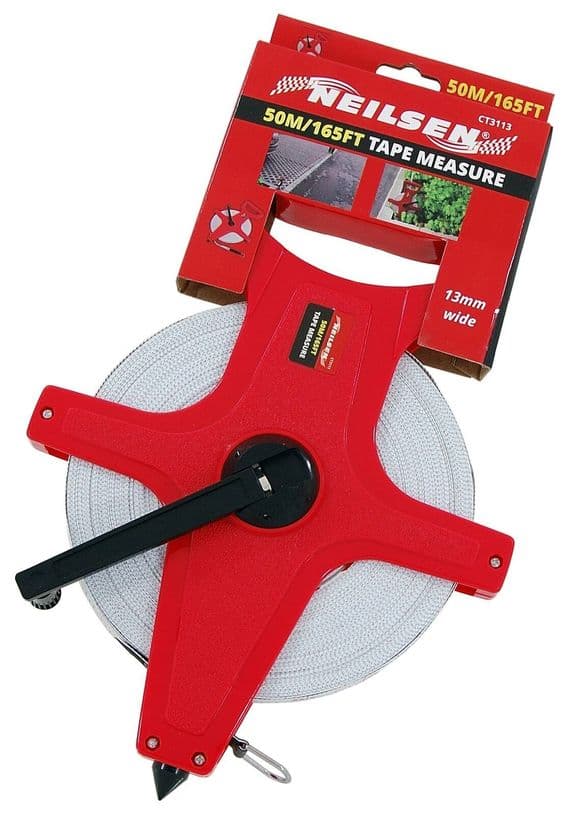 50M Surveyor Builders Fibreglass Measuring Tape Roll With Open Reel