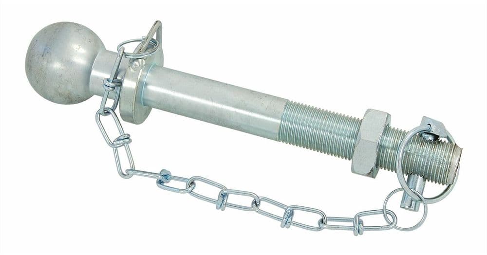 50mm Tow Ball With Threaded Hitch Pin - 10" / 250mm Deep With Chain
