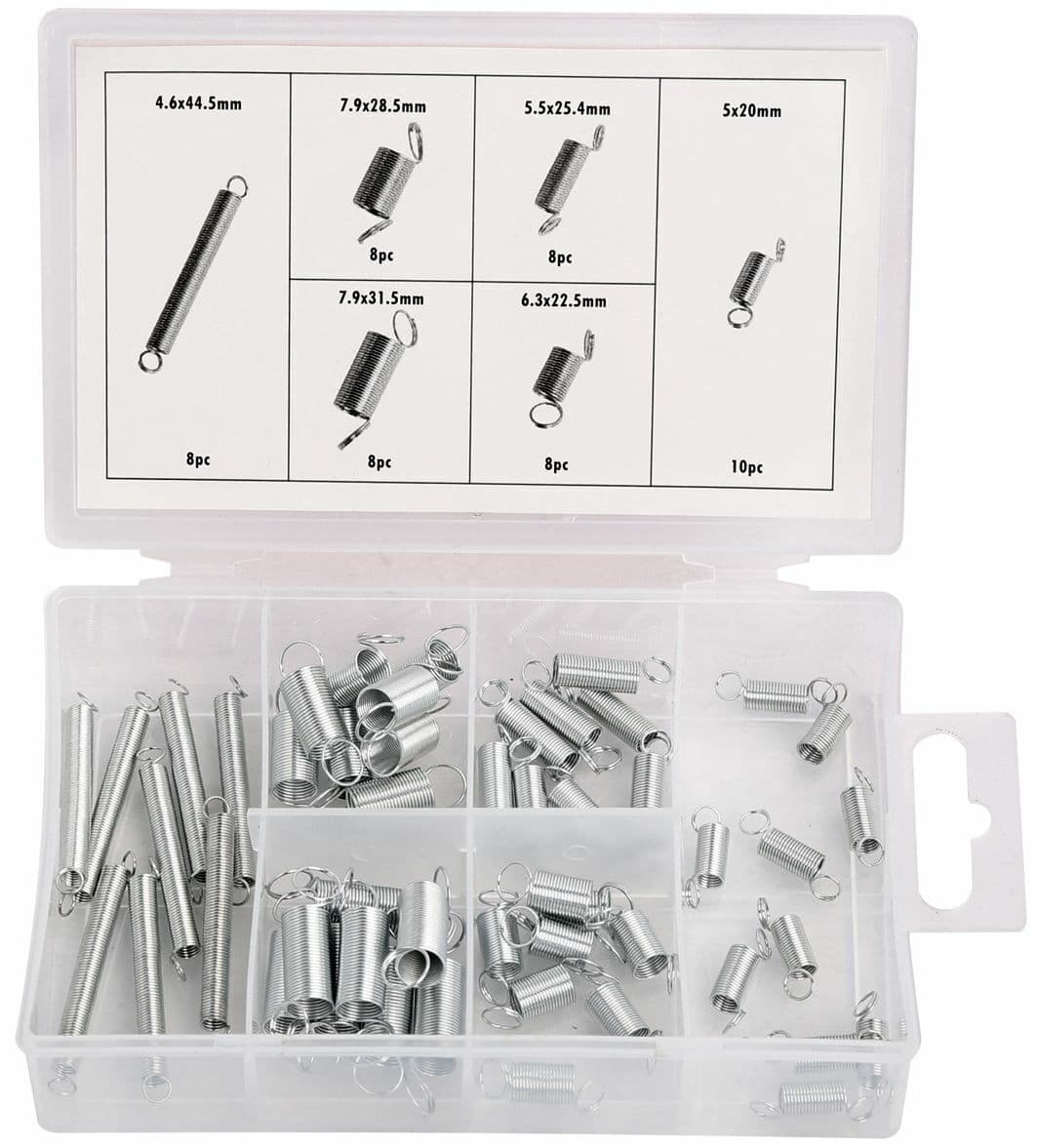 50Pc Springs Extension Tension Compression Extended Compressed Assorted ...