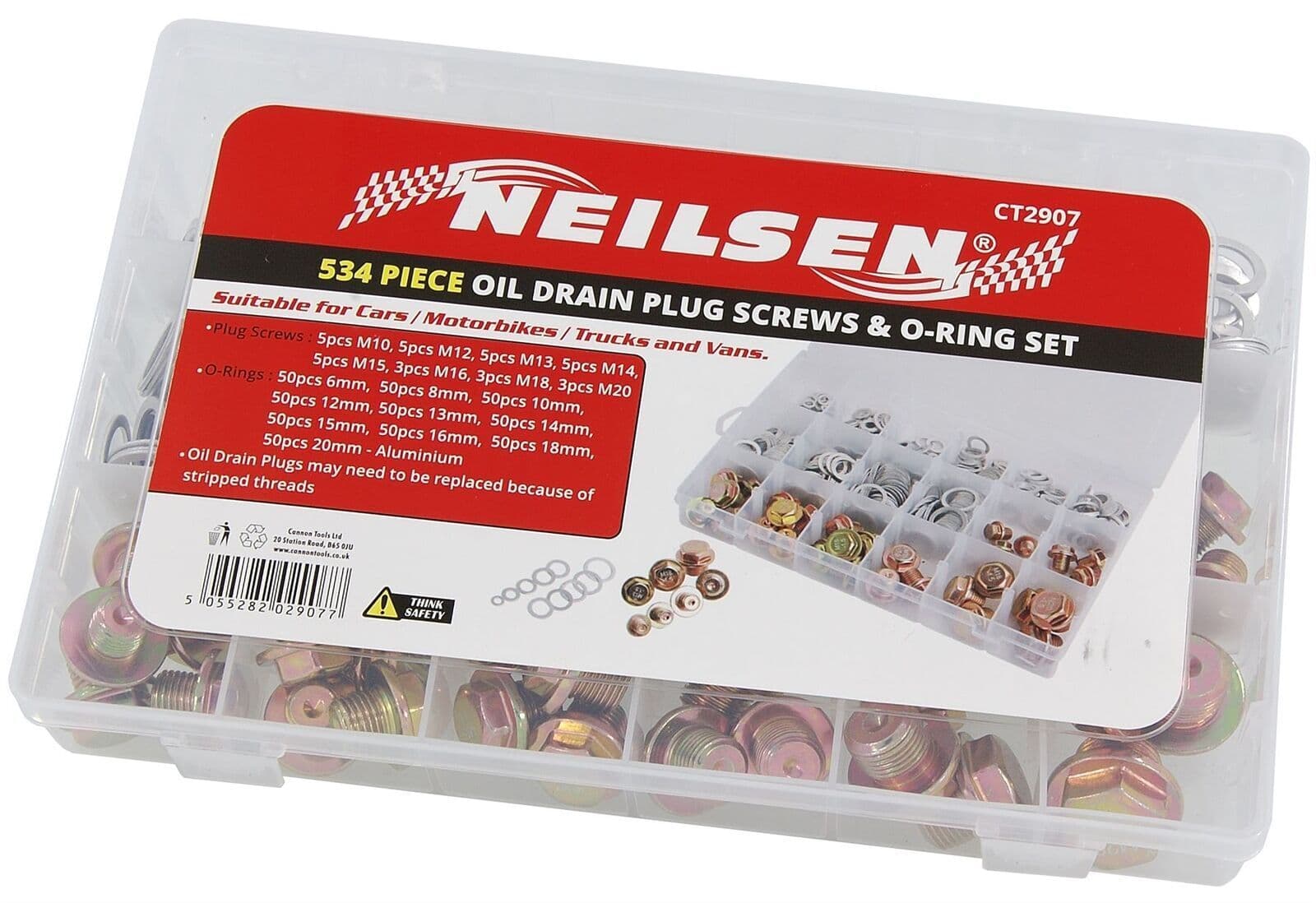 534 Piece Oil Drain Plug Screws & Aluminium O Ring Set