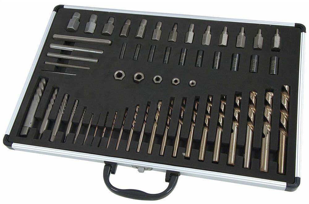 55Pc Master Screw Extractor Drill And Guide Set Left Hand Thread